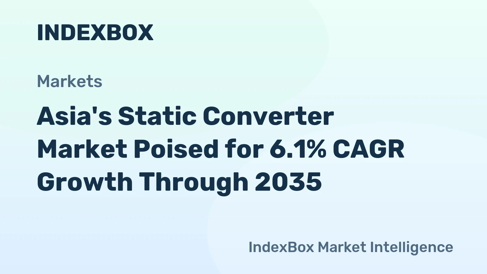 Asia's Static Converter Market Poised for 6.1% CAGR Growth Through 2035