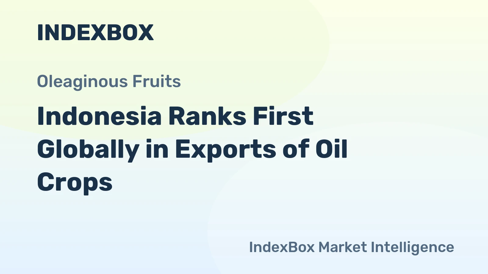 Indonesia Ranks First Globally in Exports of Oil Crops