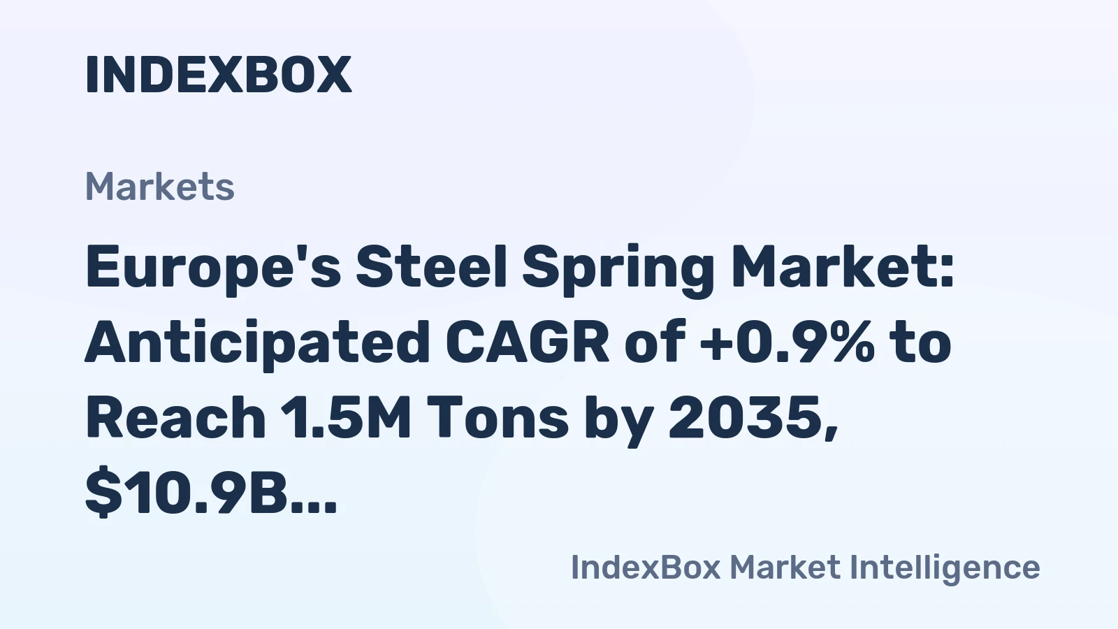 Europe's Steel Spring Market: Anticipated CAGR of +0.9% to Reach 1.5M Tons by 2035, $10.9B in Value