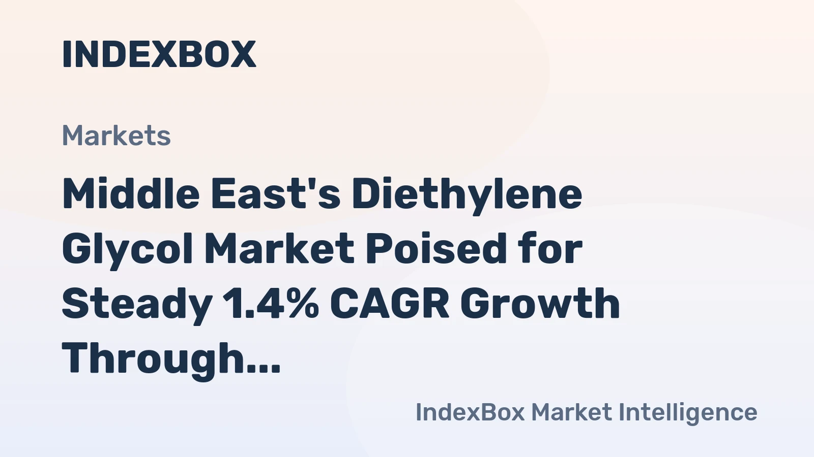 Middle East's Diethylene Glycol Market Poised for Steady 1.4% CAGR Growth Through 2035
