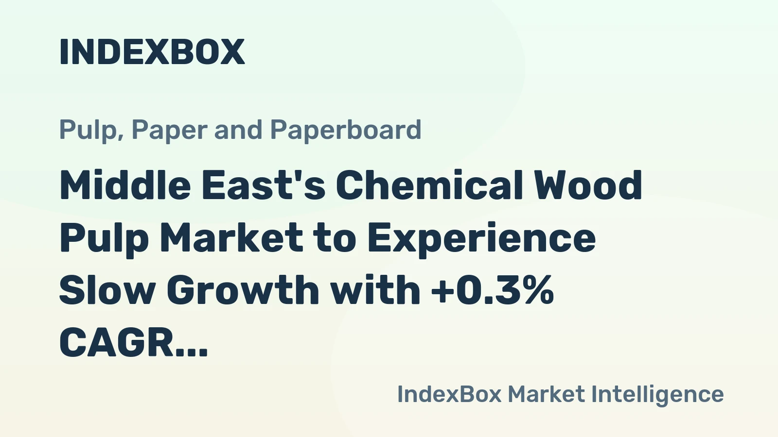 Middle East's Chemical Wood Pulp Market to Experience Slow Growth with +0.3% CAGR from 2024 to 2035