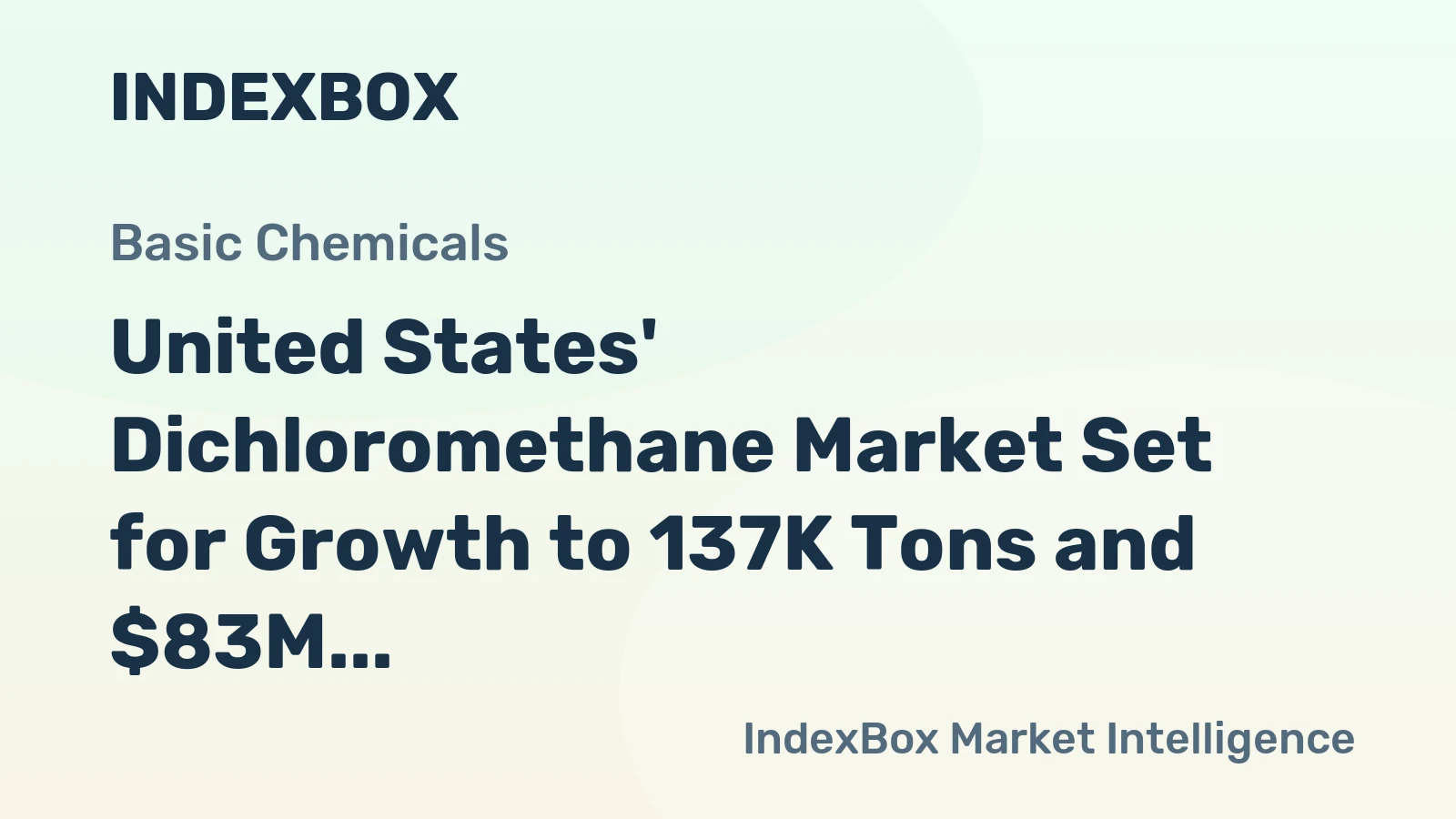 United States' Dichloromethane Market Set for Growth to 137K Tons and $83M Value