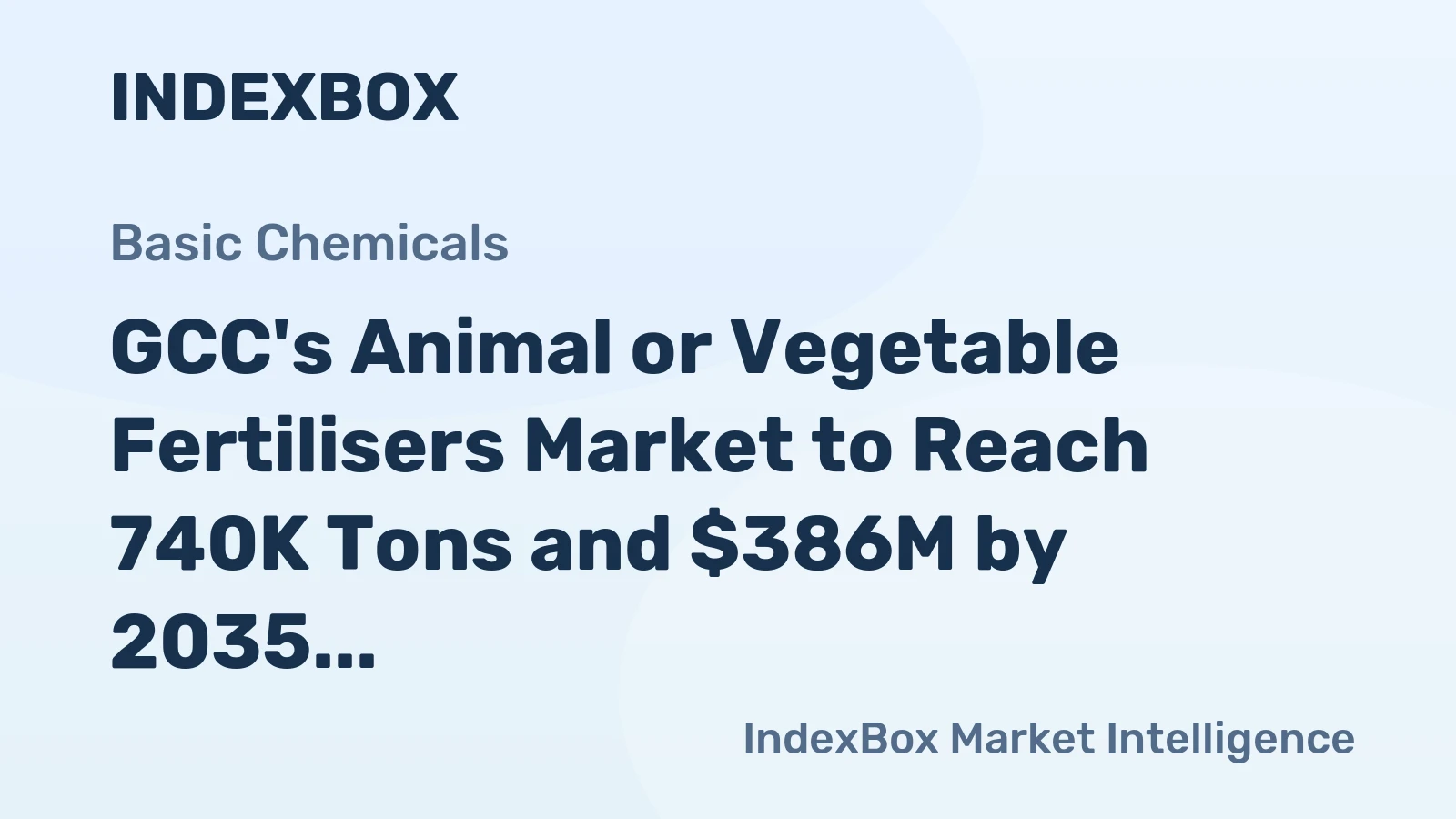 GCC's Animal or Vegetable Fertilisers Market to Reach 740K Tons and $386M by 2035