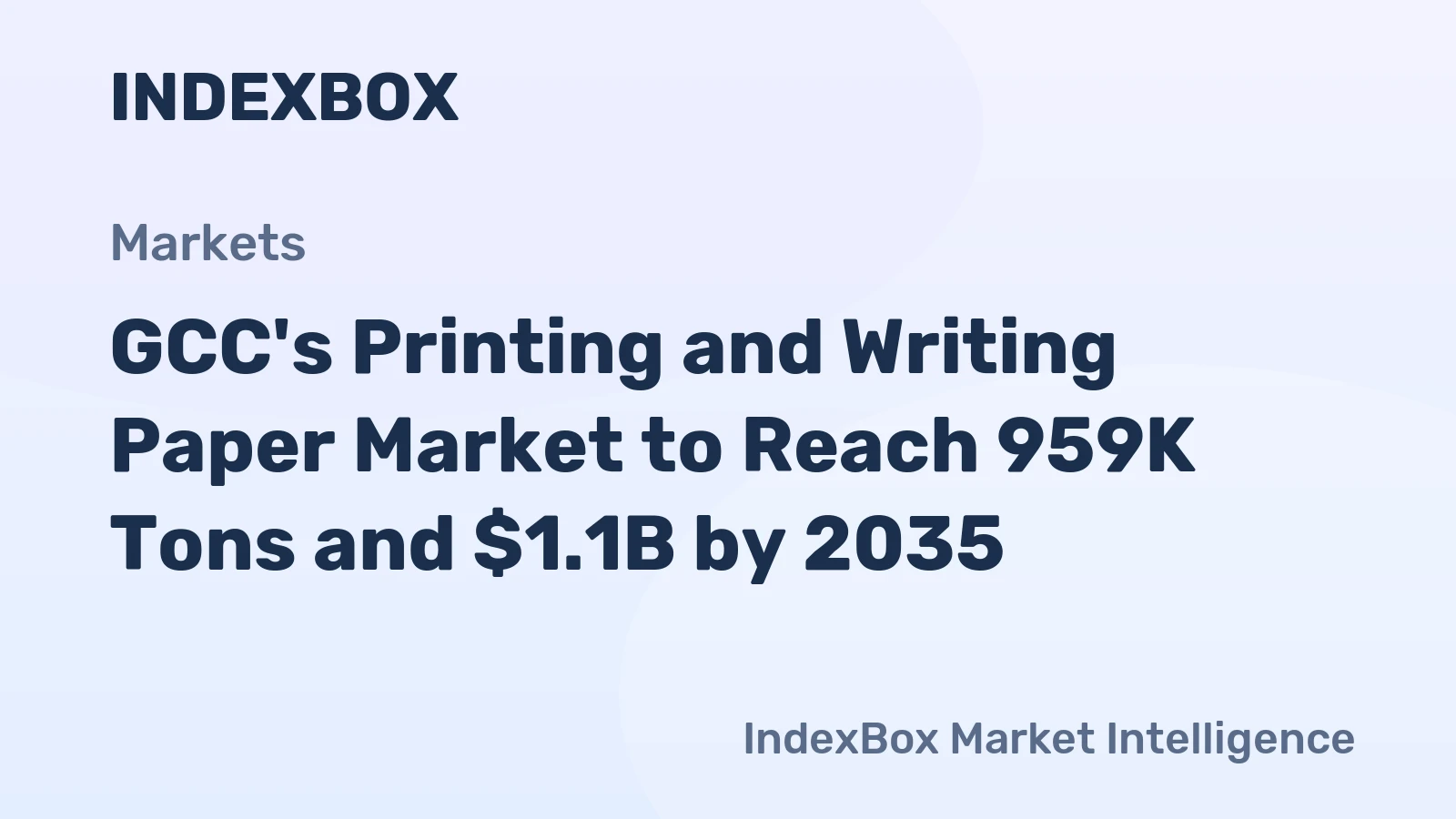 GCC's Printing and Writing Paper Market to Reach 959K Tons and $1.1B by 2035