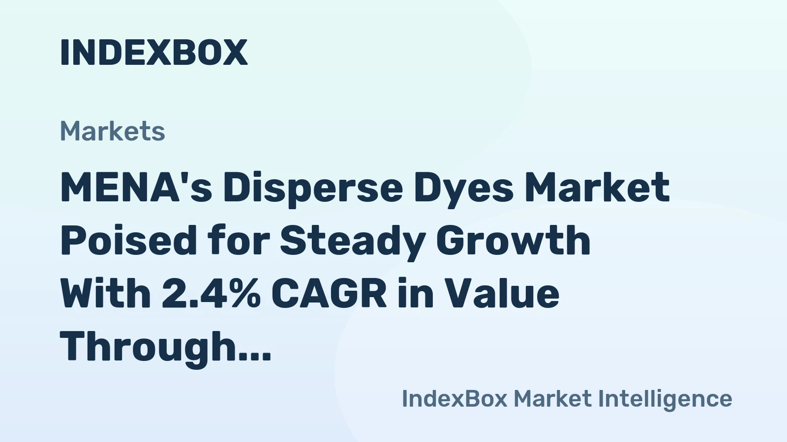 MENA's Disperse Dyes Market Poised for Steady Growth With 2.4% CAGR in Value Through 2035