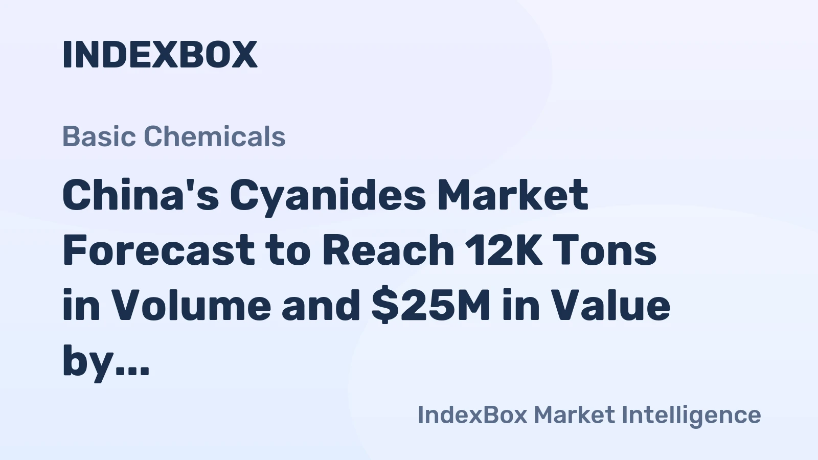China's Cyanides Market Forecast to Reach 12K Tons in Volume and $25M in Value by 2035