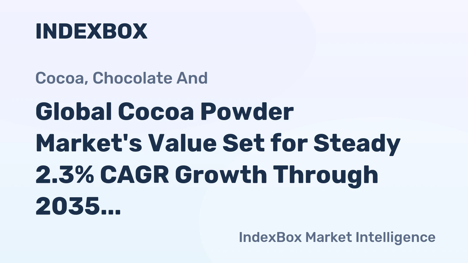 Global Cocoa Powder Market's Value Set for Steady 2.3% CAGR Growth Through 2035