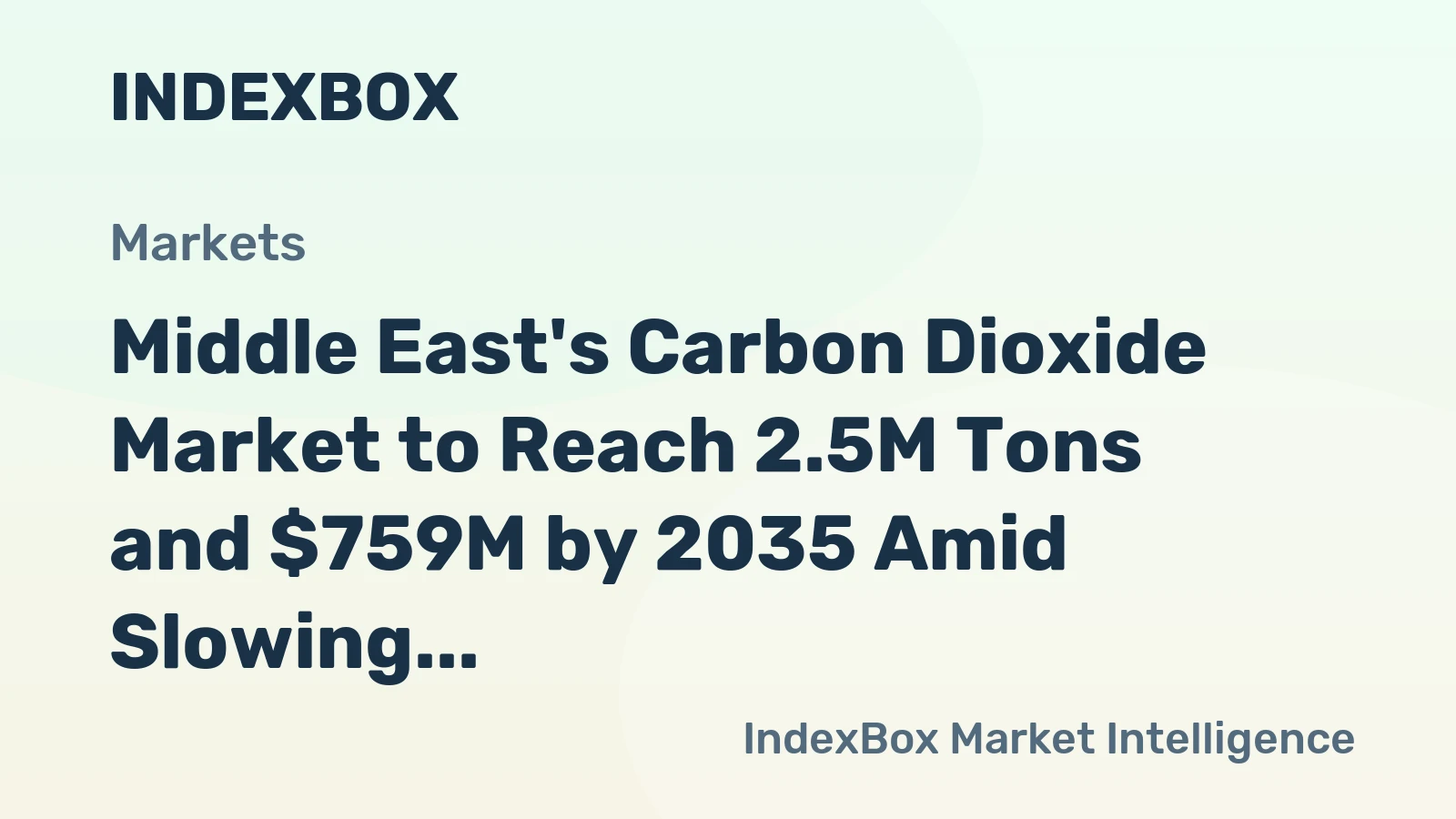 Middle East's Carbon Dioxide Market to Reach 2.5M Tons and $759M by 2035 Amid Slowing Growth