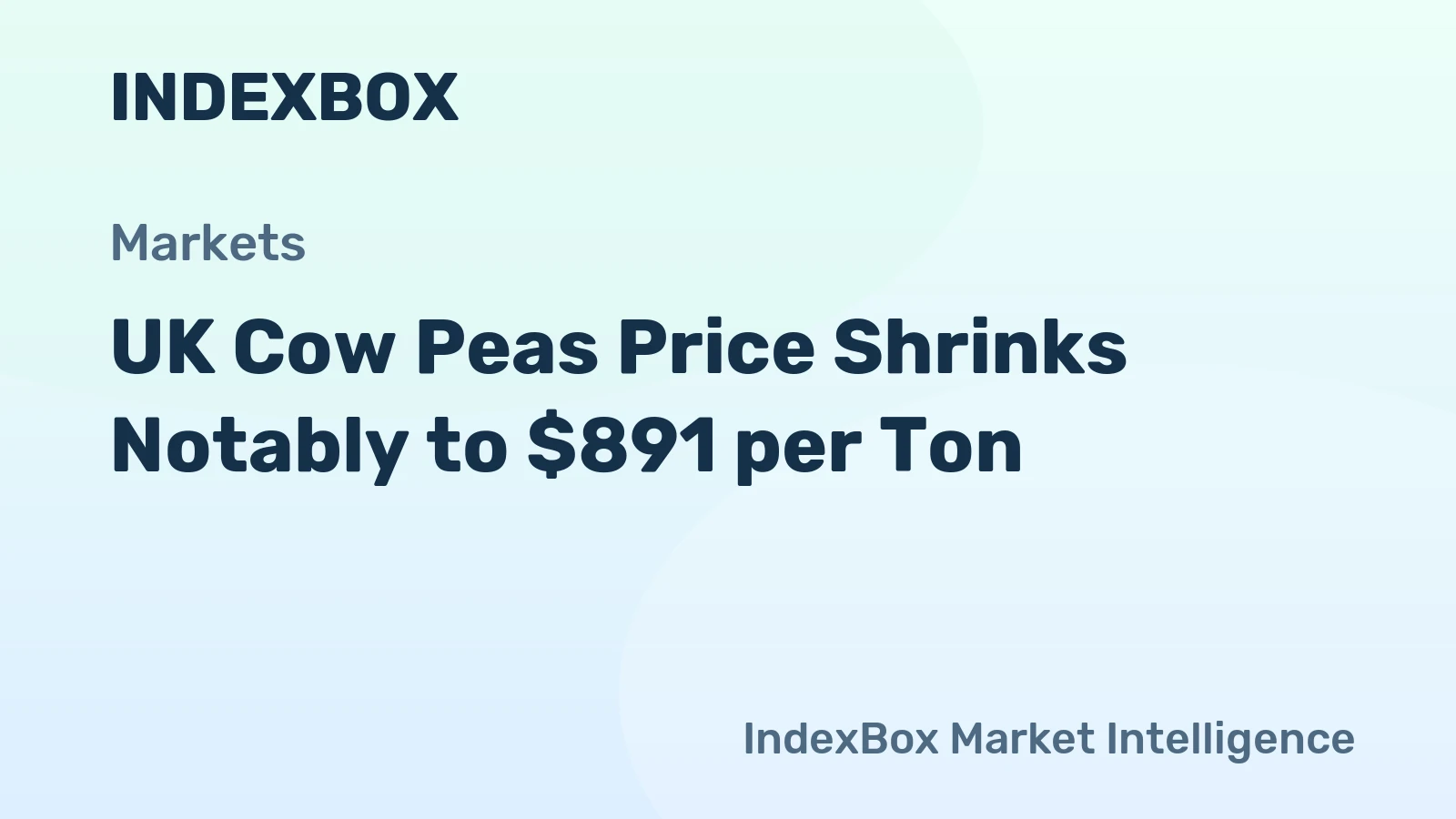 UK Cow Peas Price Shrinks Notably to $891 per Ton