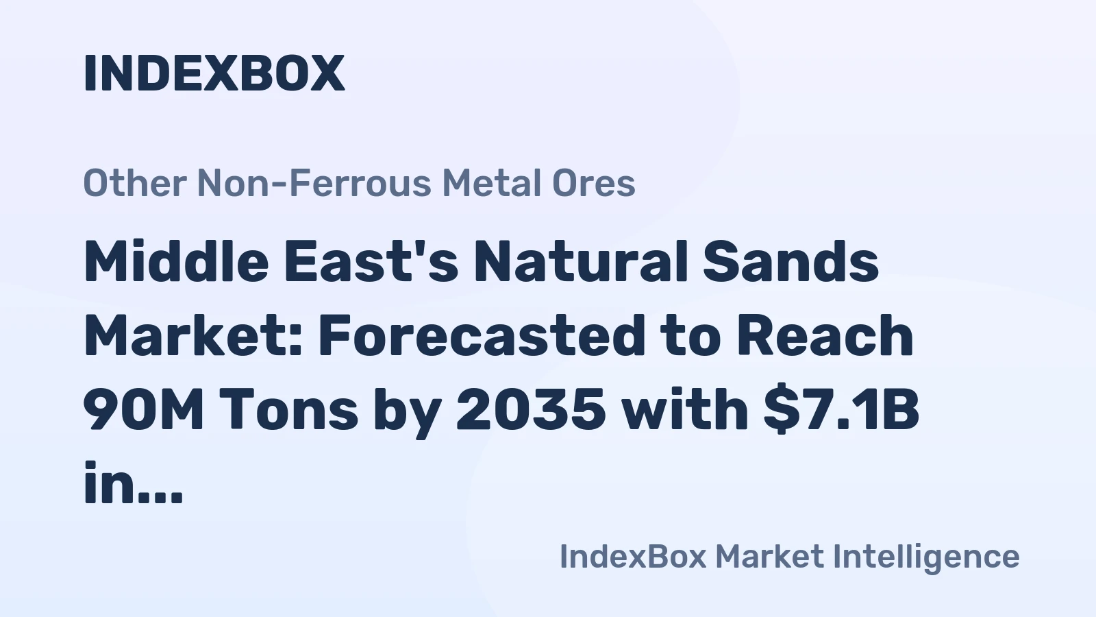Middle East's Natural Sands Market: Forecasted to Reach 90M Tons by 2035 with $7.1B in Value
