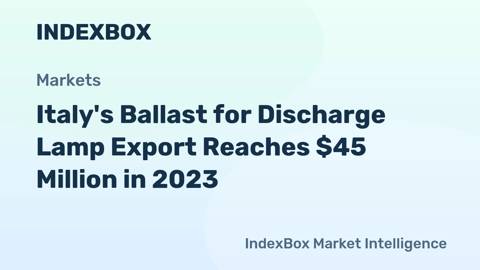 Italy's Ballast for Discharge Lamp Export Reaches $45 Million in 2023