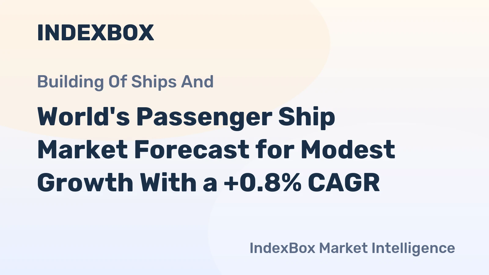 World's Passenger Ship Market Forecast for Modest Growth With a +0.8% CAGR