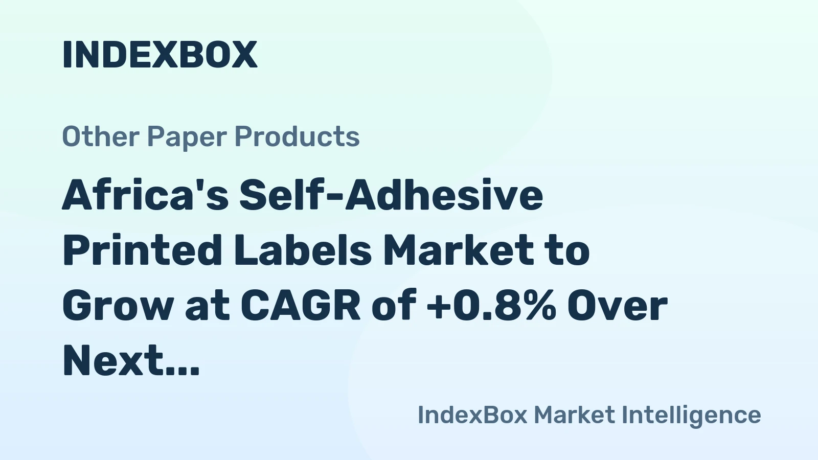 Africa's Self-Adhesive Printed Labels Market to Grow at CAGR of +0.8% Over Next Decade