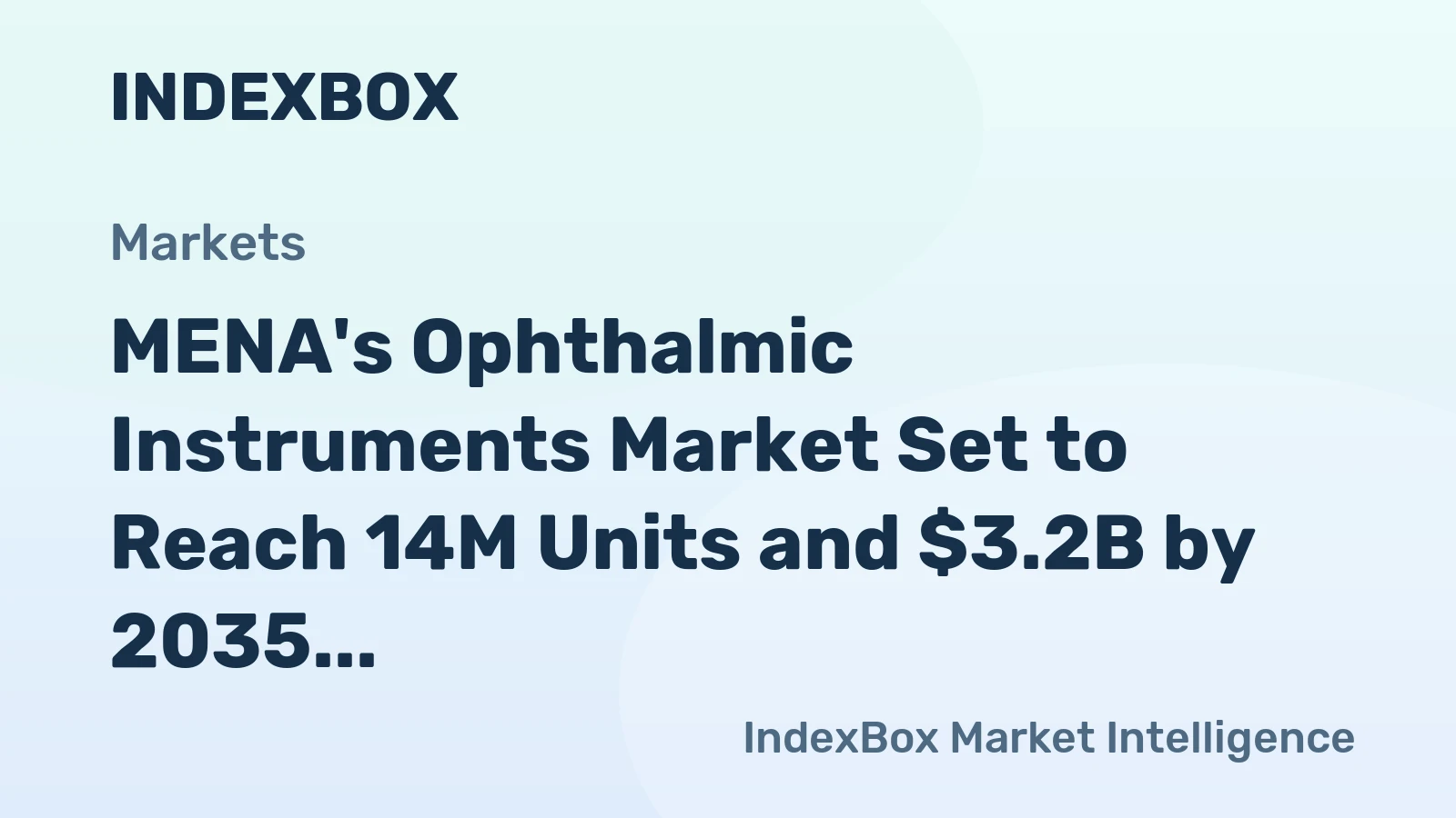 MENA's Ophthalmic Instruments Market Set to Reach 14M Units and $3.2B by 2035