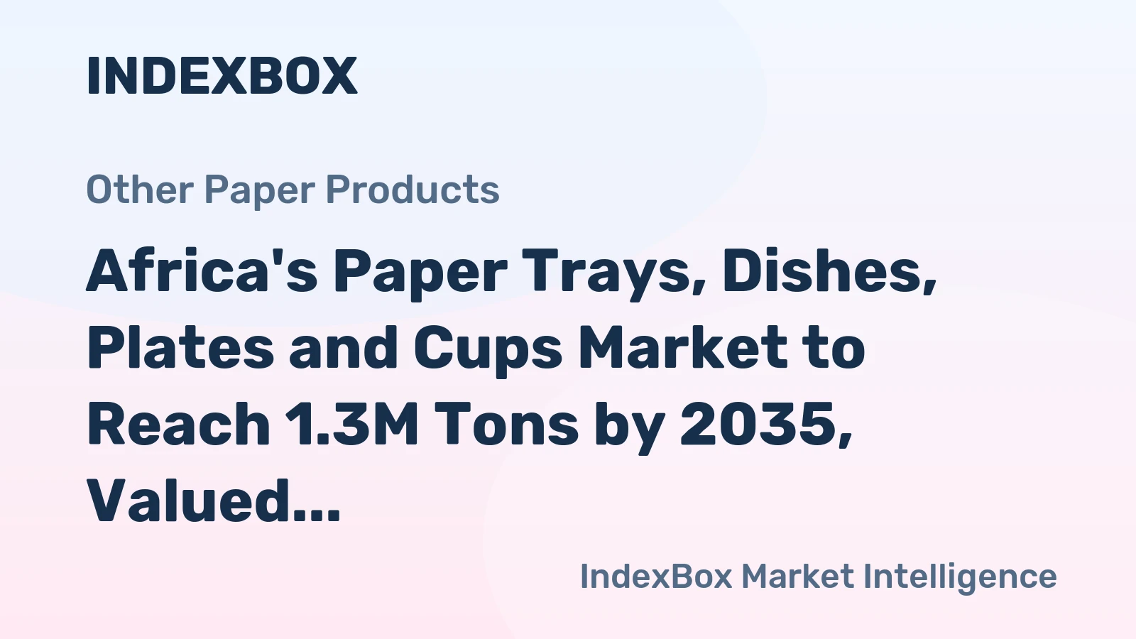 Africa's Paper Trays, Dishes, Plates and Cups Market to Reach 1.3M Tons by 2035, Valued at $5.3B