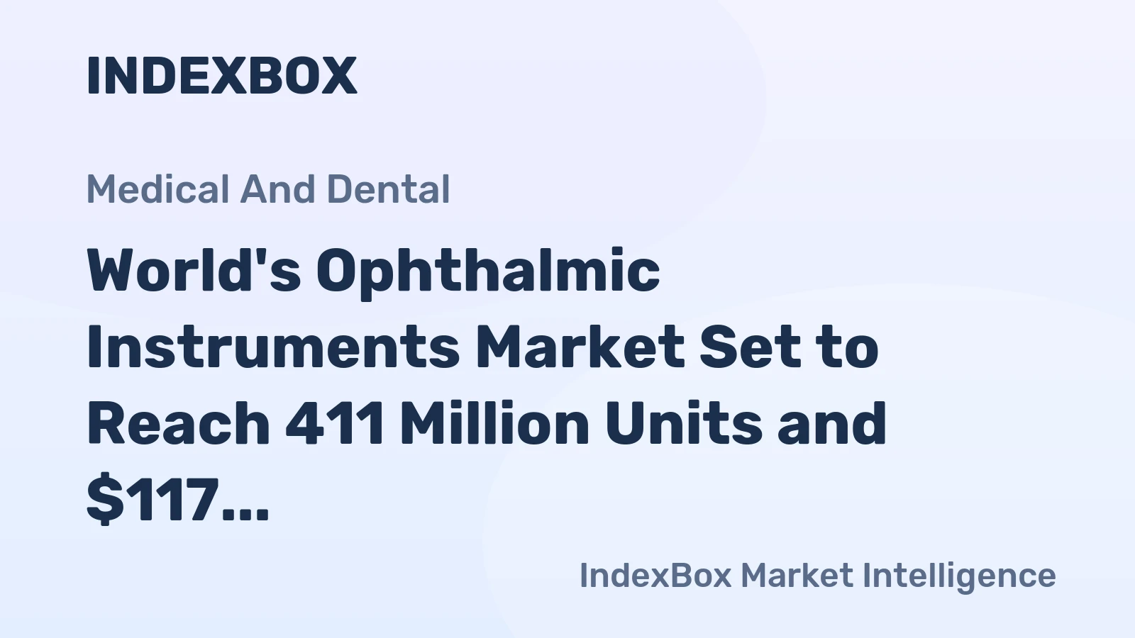 World's Ophthalmic Instruments Market Set to Reach 411 Million Units and $117 Billion