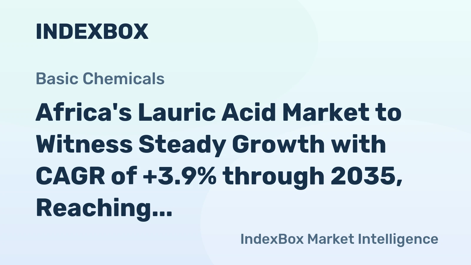 Africa's Lauric Acid Market to Witness Steady Growth with CAGR of +3.9% through 2035, Reaching $1.6B in Value