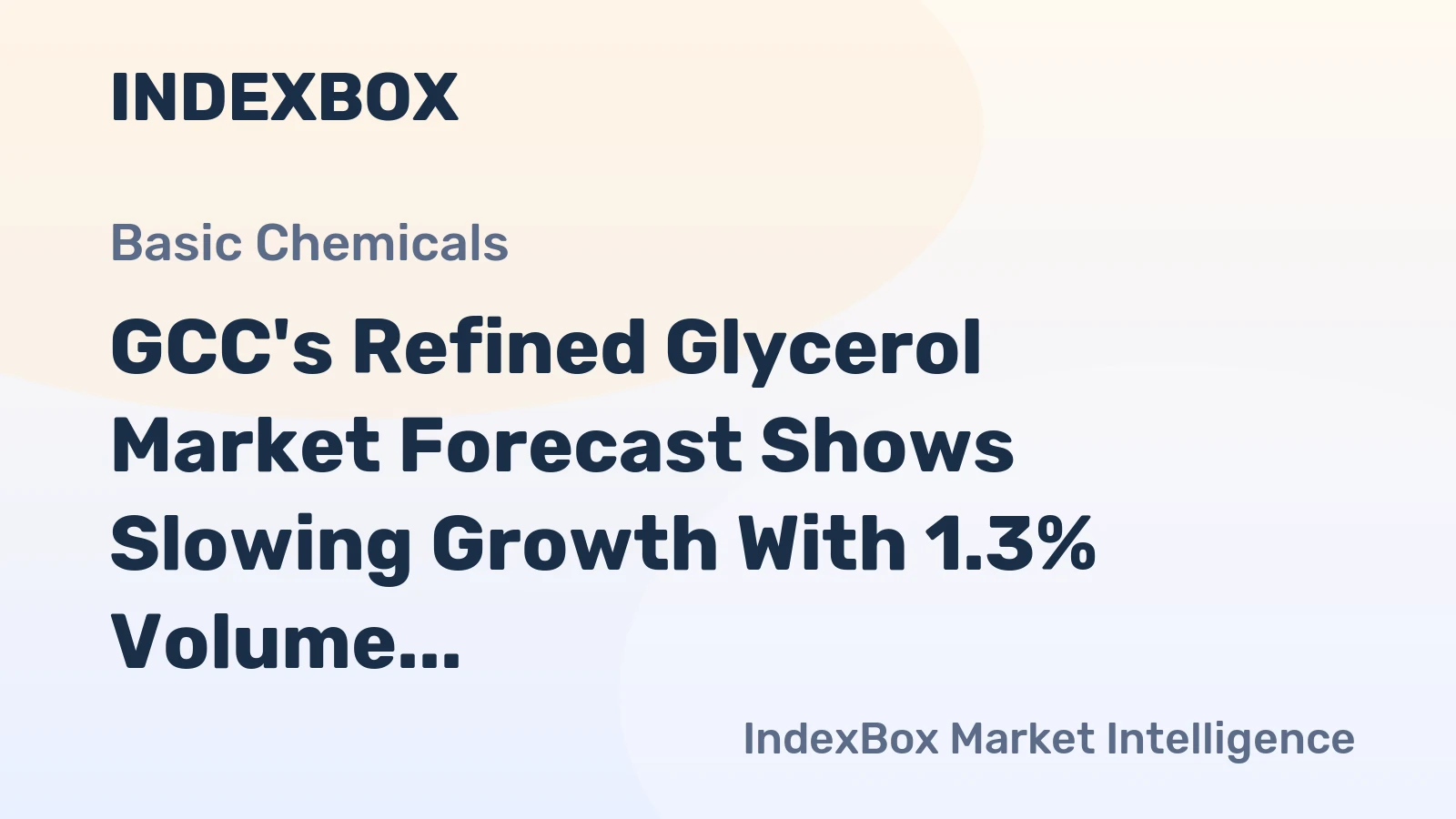 GCC's Refined Glycerol Market Forecast Shows Slowing Growth With 1.3% Volume CAGR to 2035