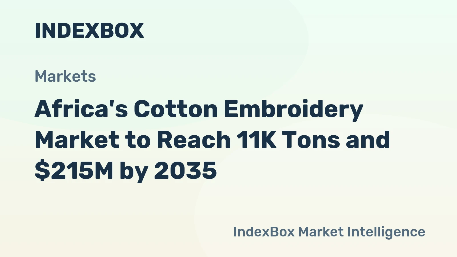 Africa's Cotton Embroidery Market to Reach 11K Tons and $215M by 2035