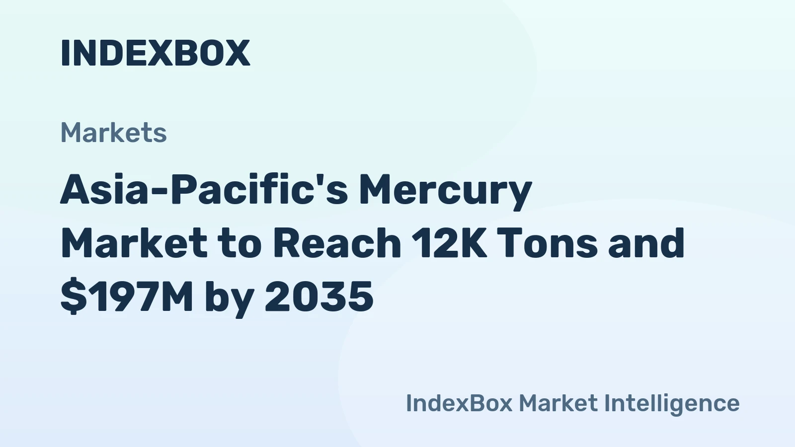 Asia-Pacific's Mercury Market to Reach 12K Tons and $197M by 2035
