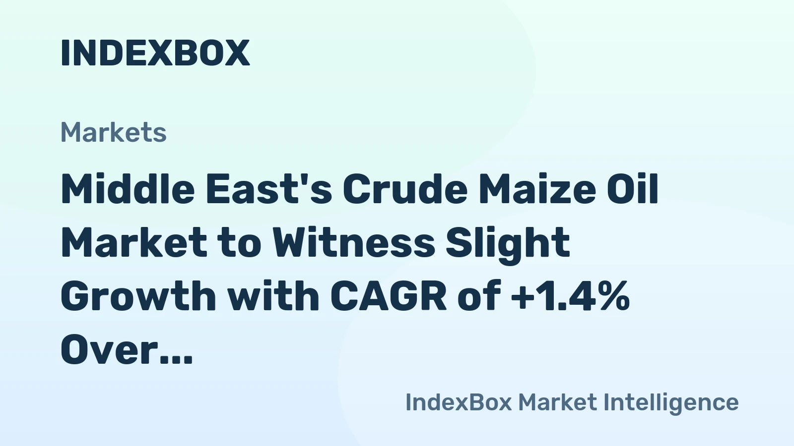 Middle East's Crude Maize Oil Market to Witness Slight Growth with CAGR of +1.4% Over the Next Decade
