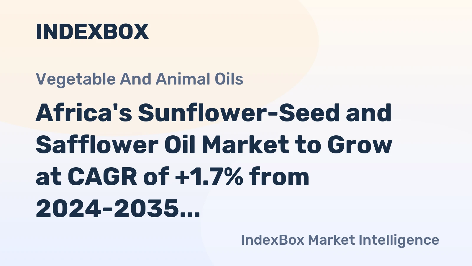 Africa's Sunflower-Seed and Safflower Oil Market to Grow at CAGR of +1.7% from 2024-2035, Reaching 2.4M Tons by 2035