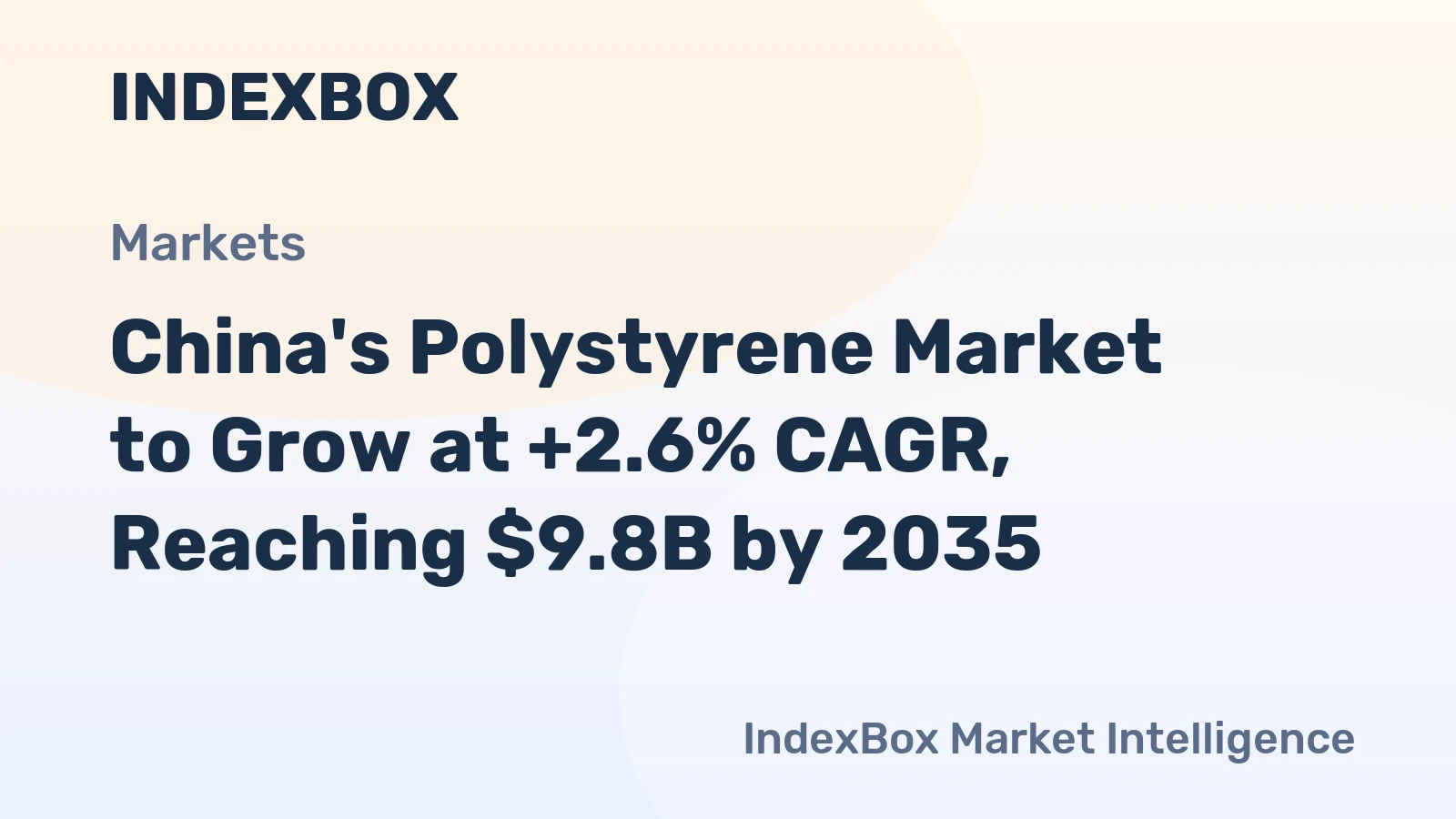 China's Polystyrene Market to Grow at +2.6% CAGR, Reaching $9.8B by 2035