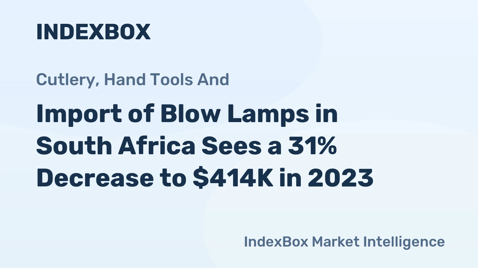 Import of Blow Lamps in South Africa Sees a 31% Decrease to $414K in 2023