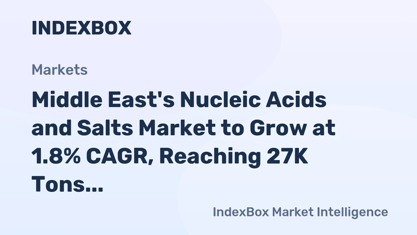 Middle East's Nucleic Acids and Salts Market to Grow at 1.8% CAGR, Reaching 27K Tons by 2035
