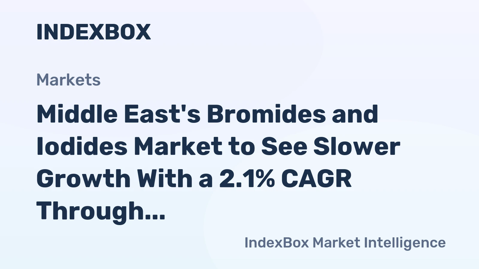 Middle East's Bromides and Iodides Market to See Slower Growth With a 2.1% CAGR Through 2035