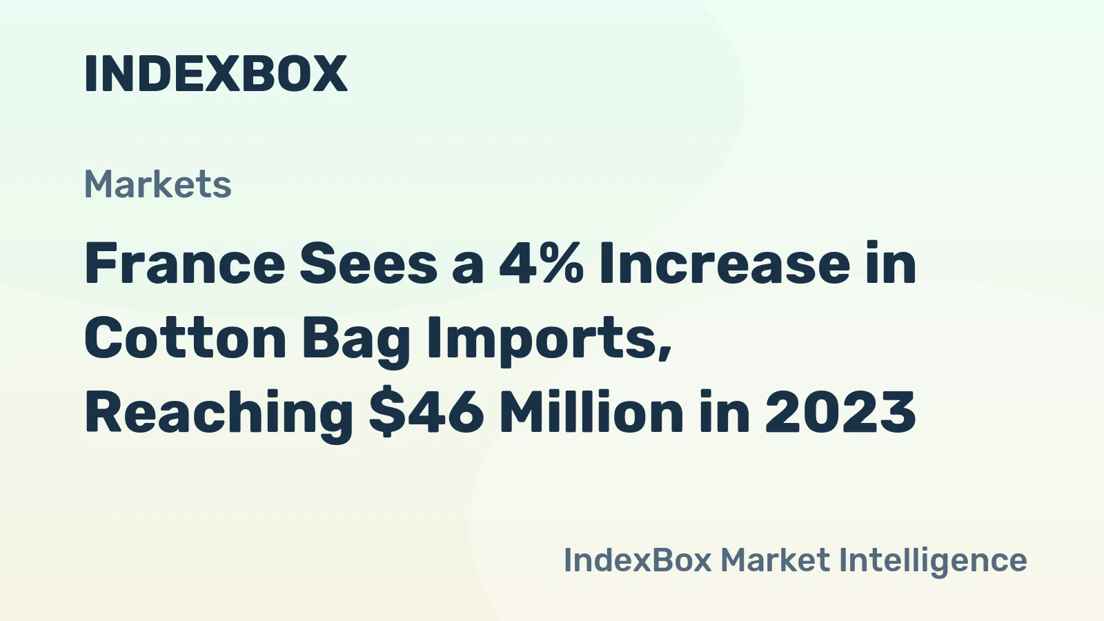 France Sees a 4% Increase in Cotton Bag Imports, Reaching $46 Million in 2023
