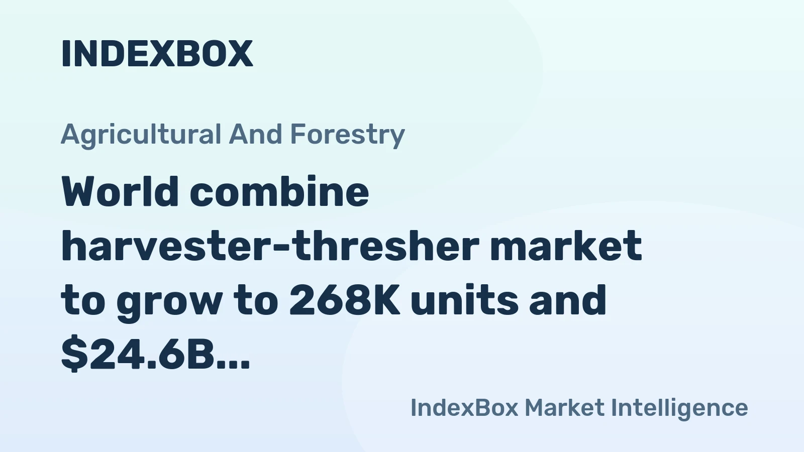 World combine harvester-thresher market to grow to 268K units and $24.6B by 2035, driven by increasing global demand.