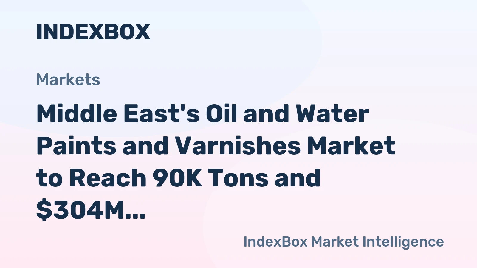 Middle East's Oil and Water Paints and Varnishes Market to Reach 90K Tons and $304M by 2035