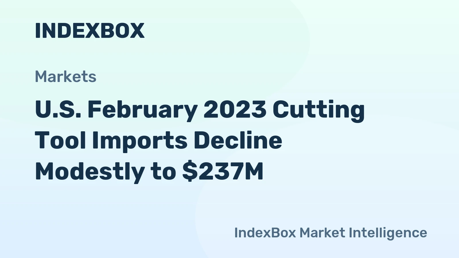 U.S. February 2023 Cutting Tool Imports Decline Modestly to $237M