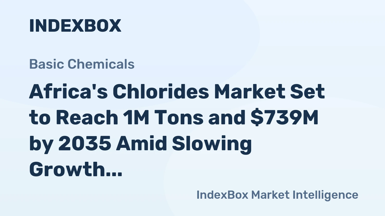 Africa's Chlorides Market Set to Reach 1M Tons and $739M by 2035 Amid Slowing Growth