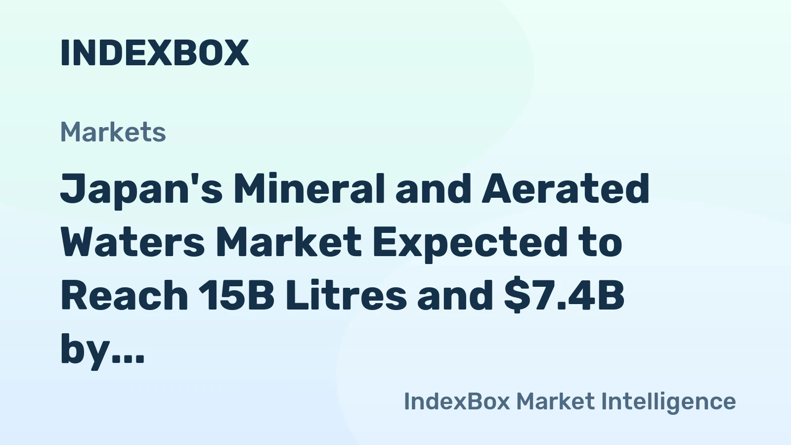 Japan's Mineral and Aerated Waters Market Expected to Reach 15B Litres and $7.4B by 2035