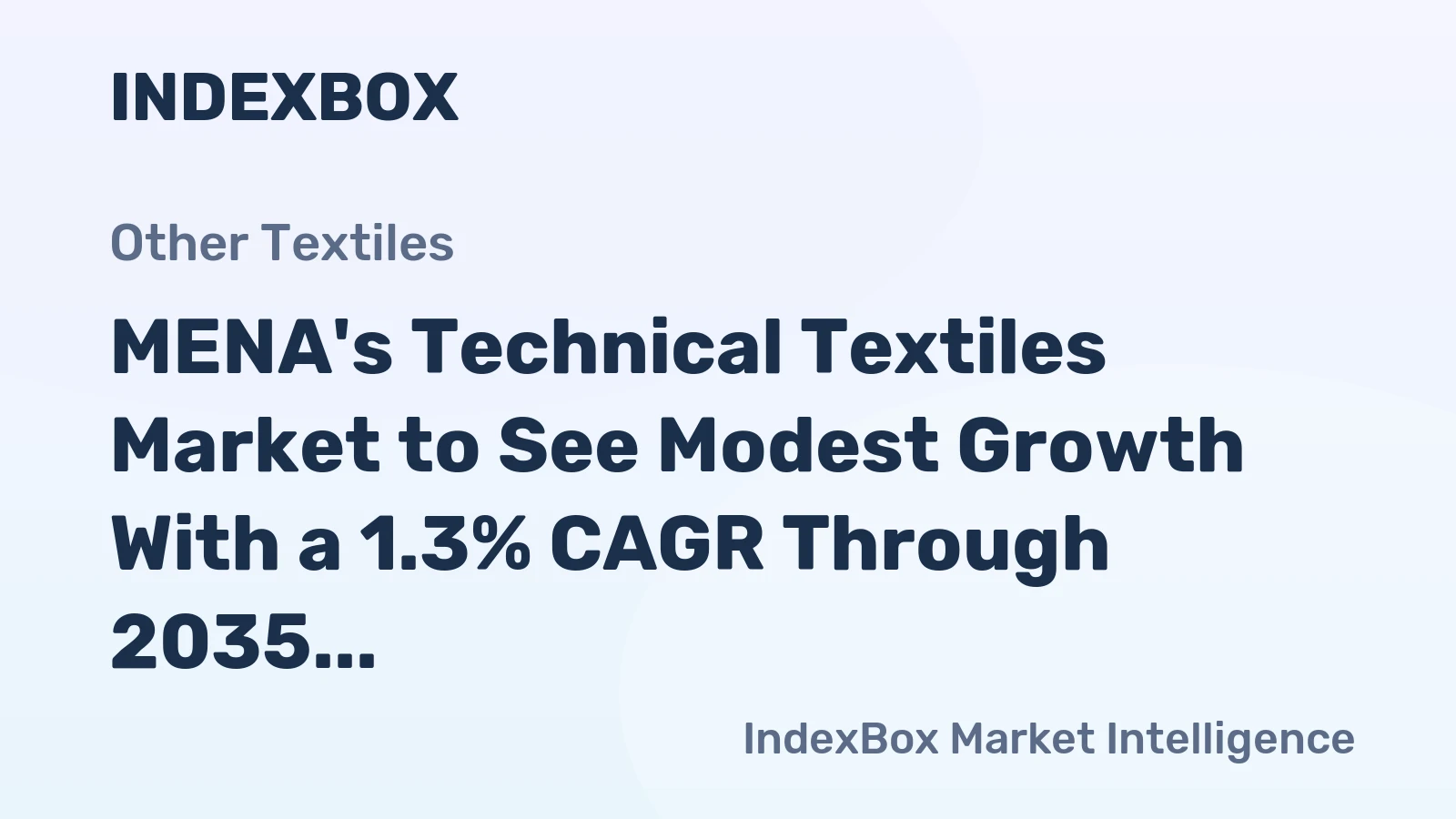MENA's Technical Textiles Market to See Modest Growth With a 1.3% CAGR Through 2035