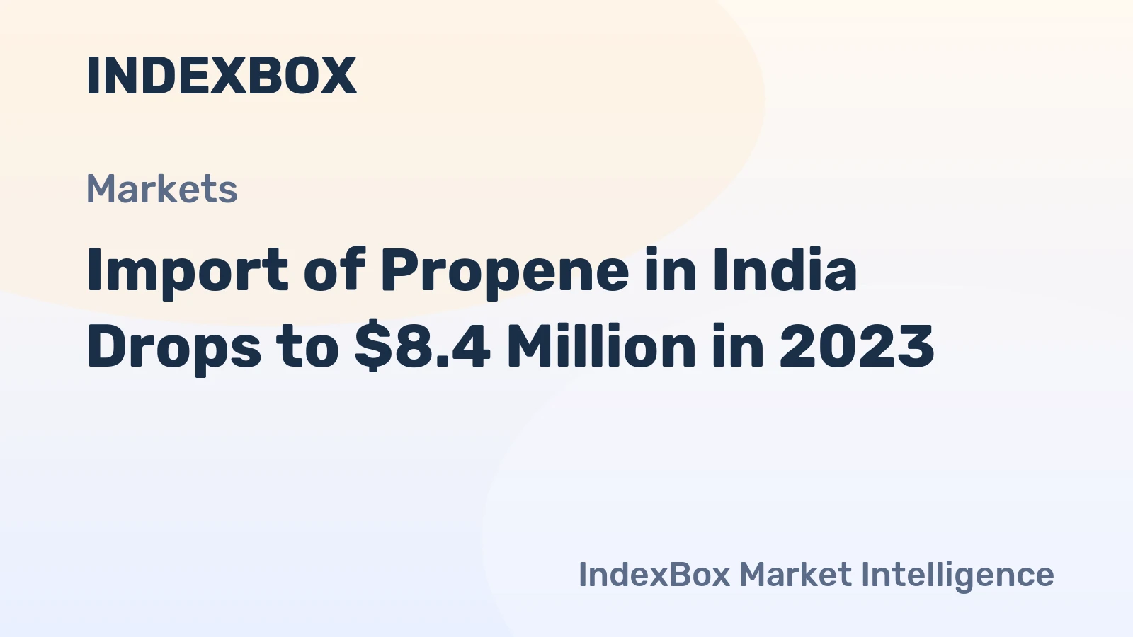Import of Propene in India Drops to $8.4 Million in 2023