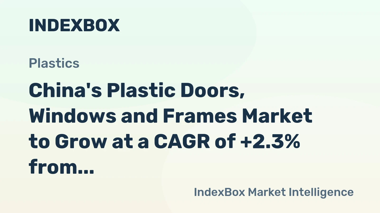 China's Plastic Doors, Windows and Frames Market to Grow at a CAGR of +2.3% from 2024 to 2035, Reaching $24.4B in Value