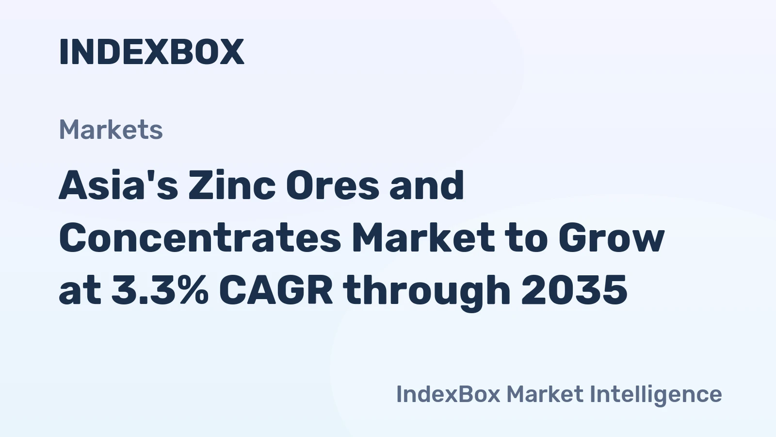 Asia's Zinc Ores and Concentrates Market to Grow at 3.3% CAGR through 2035
