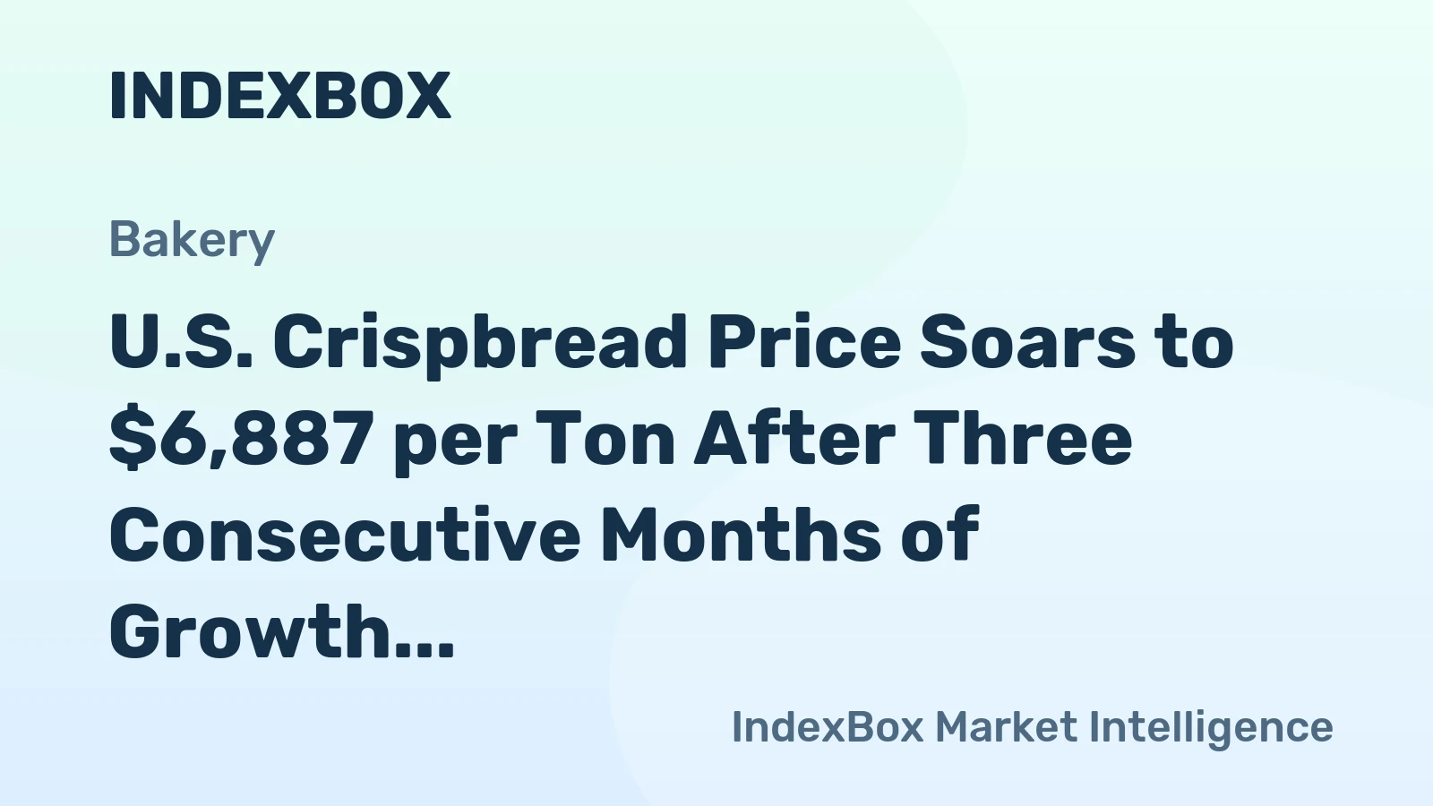 U.S. Crispbread Price Soars to $6,887 per Ton After Three Consecutive Months of Growth