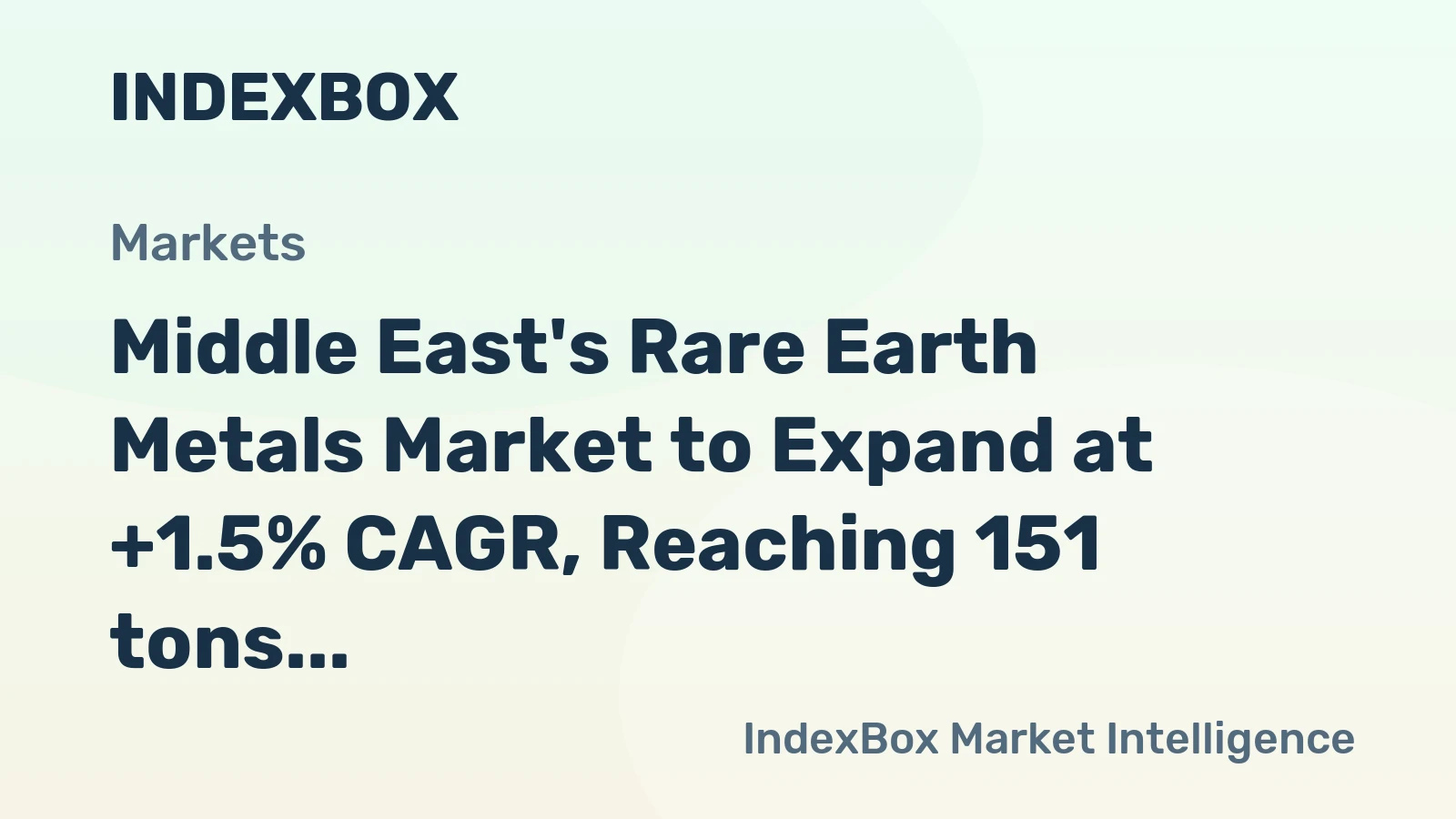 Middle East's Rare Earth Metals Market to Expand at +1.5% CAGR, Reaching 151 tons by 2035