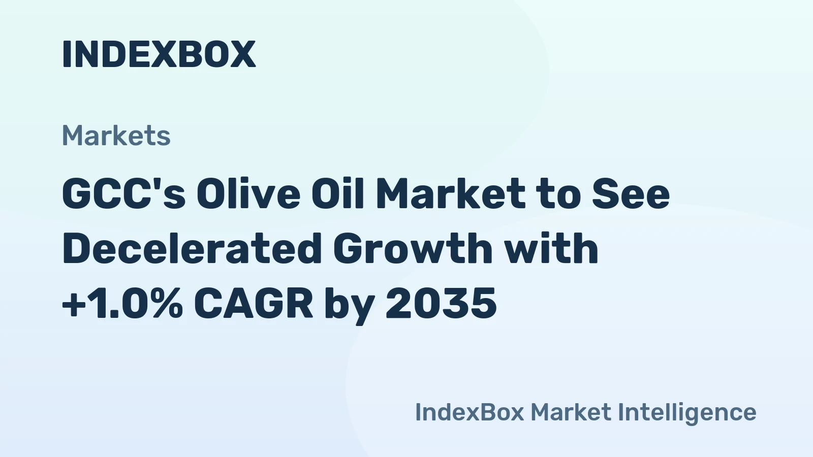 GCC's Olive Oil Market to See Decelerated Growth with +1.0% CAGR by 2035