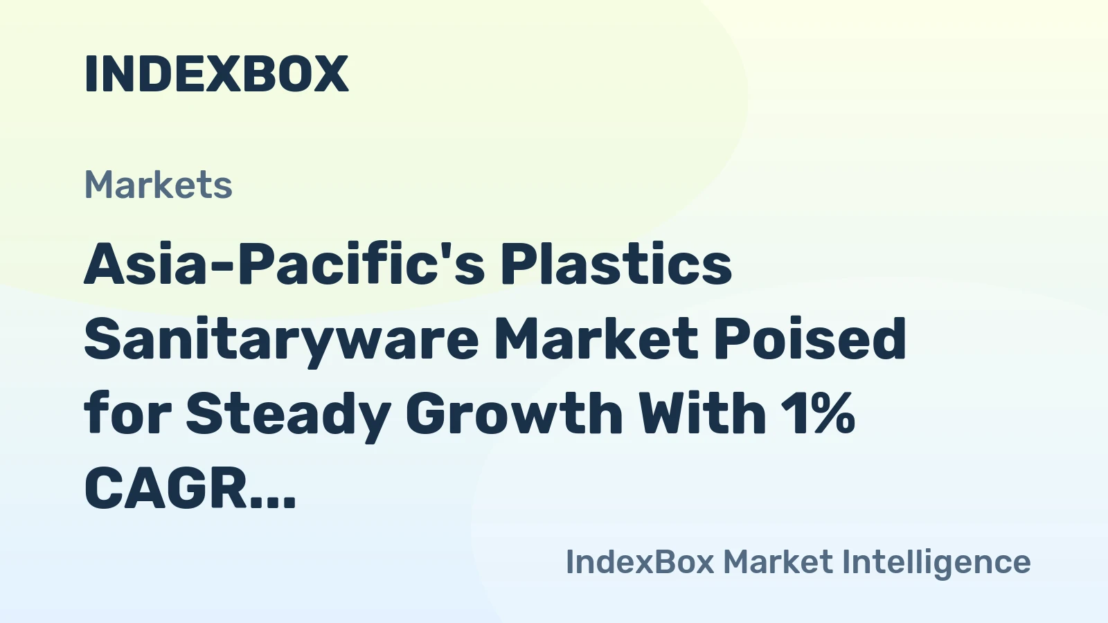 Asia-Pacific's Plastics Sanitaryware Market Poised for Steady Growth With 1% CAGR Through 2035
