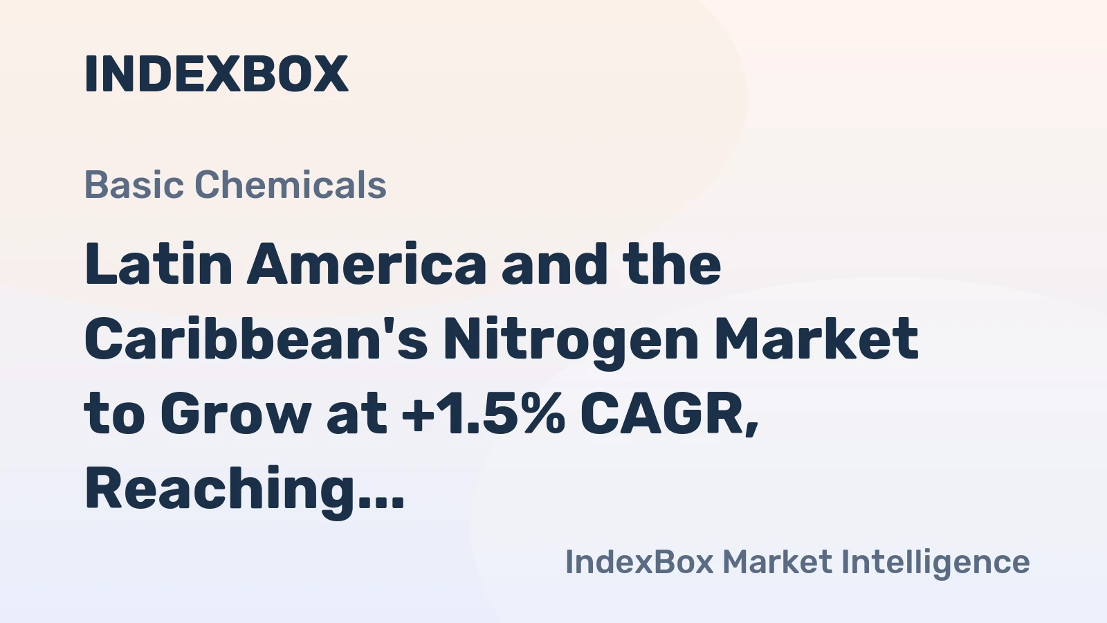 Latin America and the Caribbean's Nitrogen Market to Grow at +1.5% CAGR, Reaching $9.1B by 2035