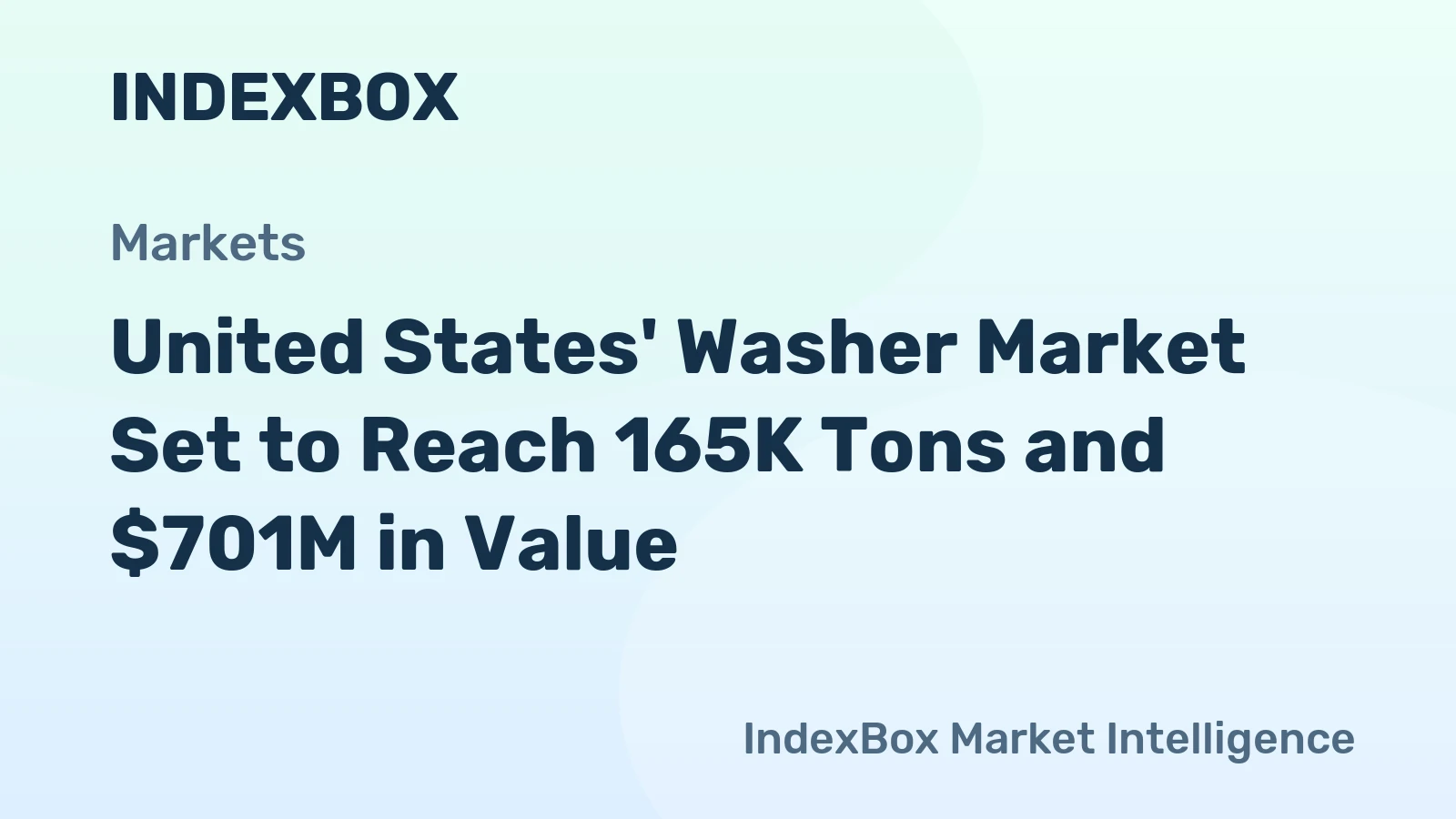 United States' Washer Market Set to Reach 165K Tons and $701M in Value