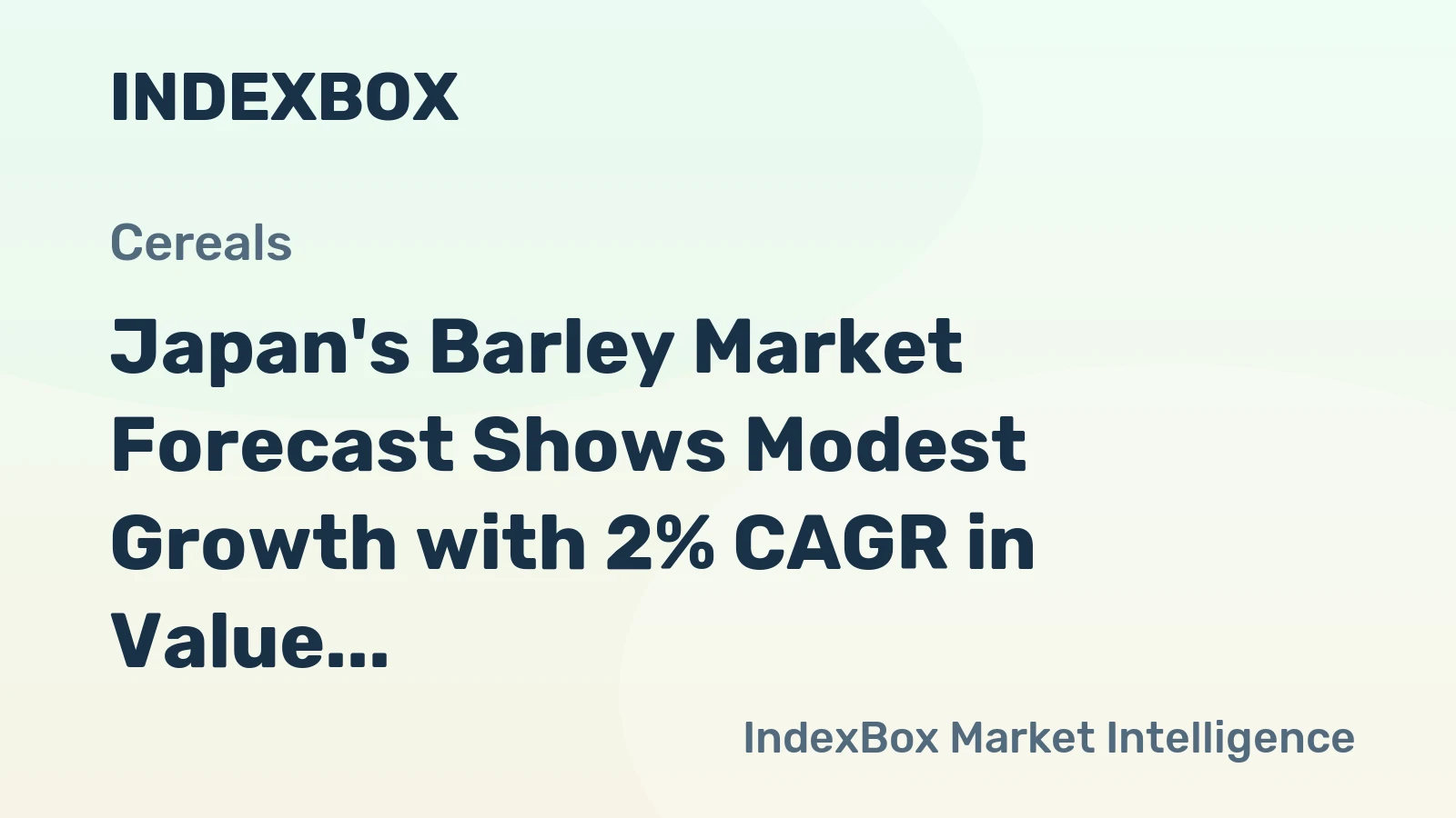 Japan's Barley Market Forecast Shows Modest Growth with 2% CAGR in Value Through 2035