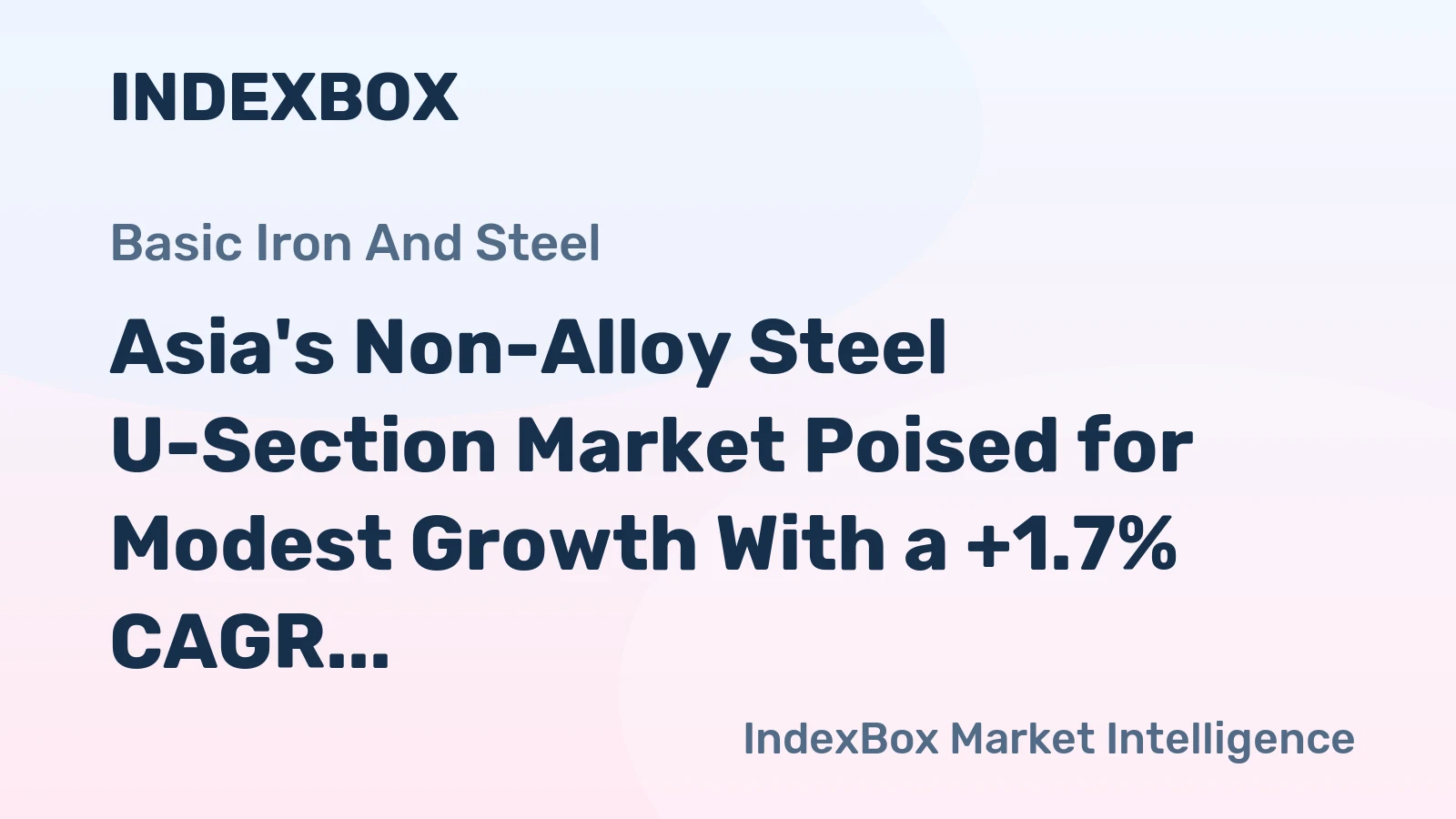 Asia's Non-Alloy Steel U-Section Market Poised for Modest Growth With a +1.7% CAGR in Value