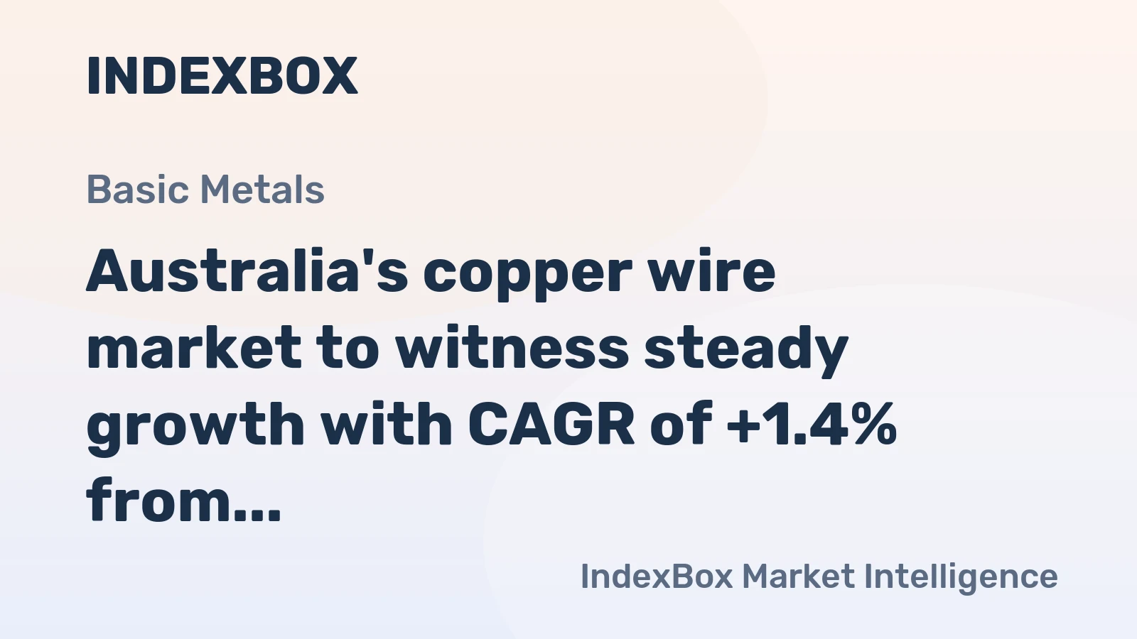 Australia's copper wire market to witness steady growth with CAGR of +1.4% from 2024-2035