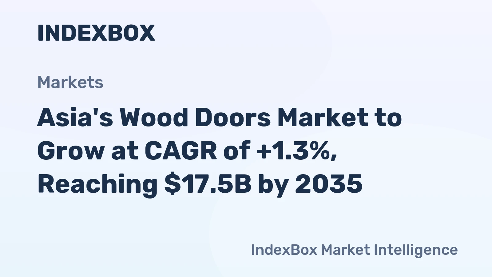 Asia's Wood Doors Market to Grow at CAGR of +1.3%, Reaching $17.5B by 2035
